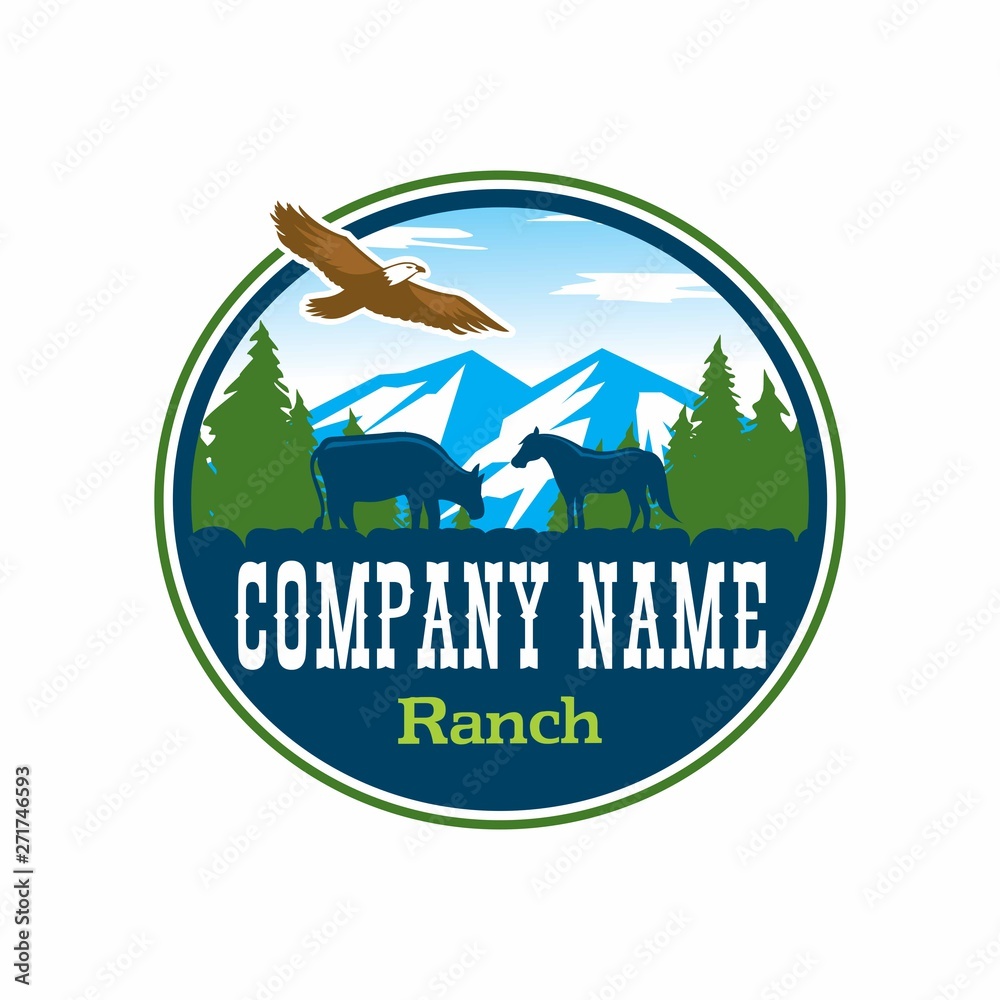 Animals Ranch Logo, Eagle Ranch Logo Stock Illustration | Adobe Stock