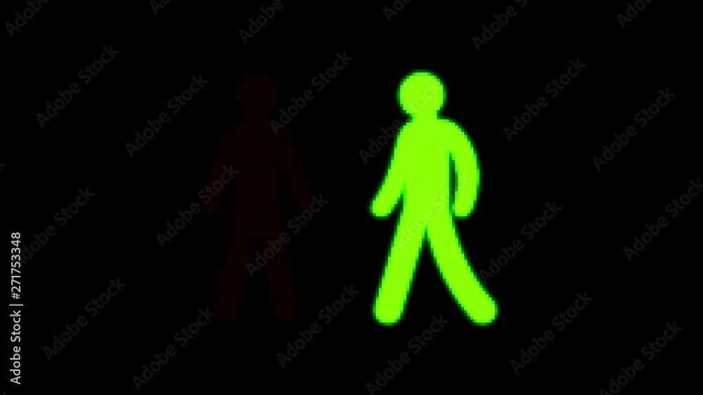 Stop And Go Pedestrian Traffic Light Road Sign Clip/ 4k animation of a ...