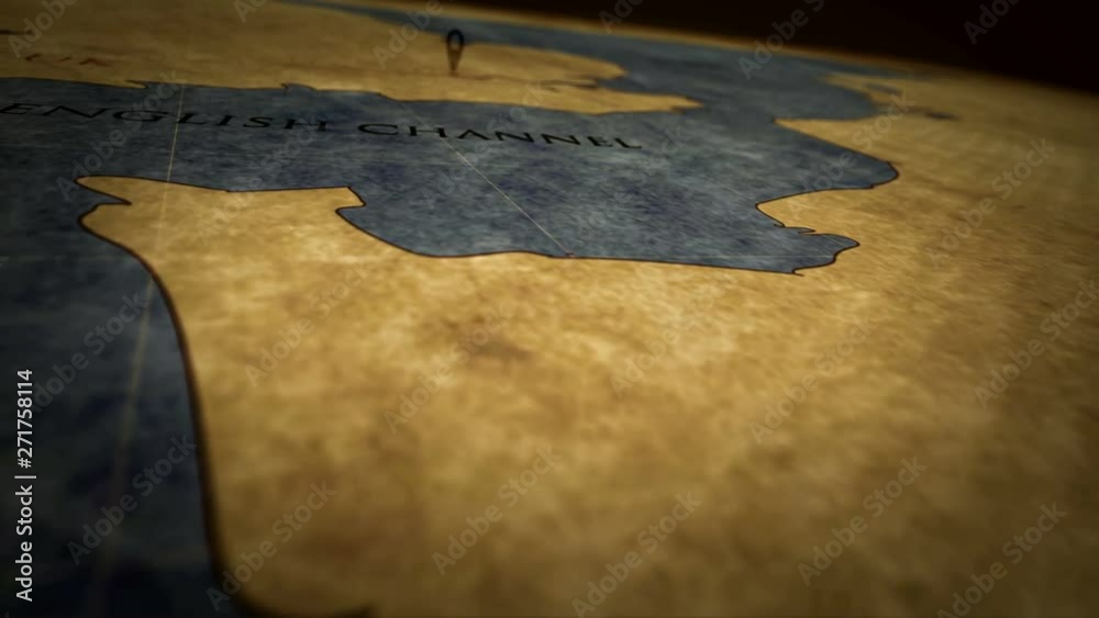 Vidéo Stock London city on retro map in sepia color. Old atlas chart ...