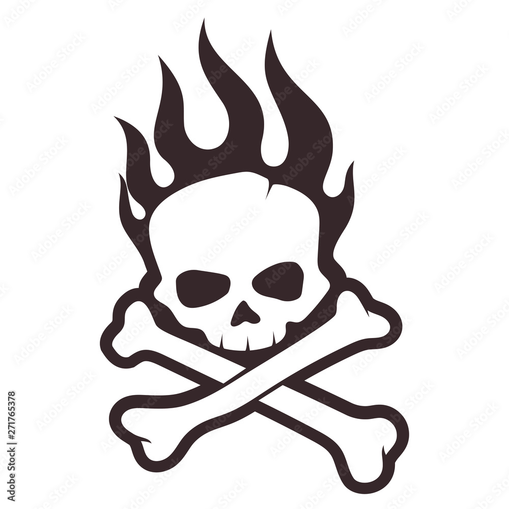 Fire Skull And Crossbones