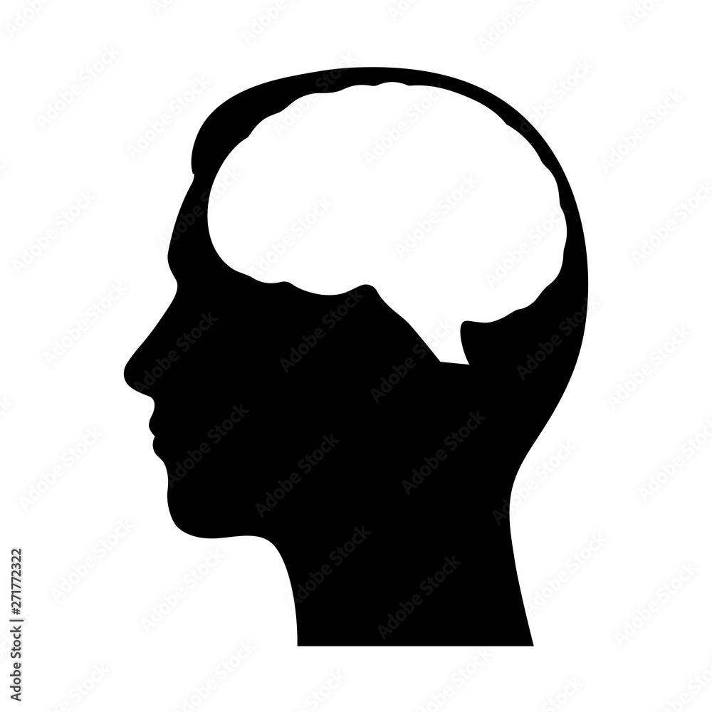 Head Silhouette With Brain
