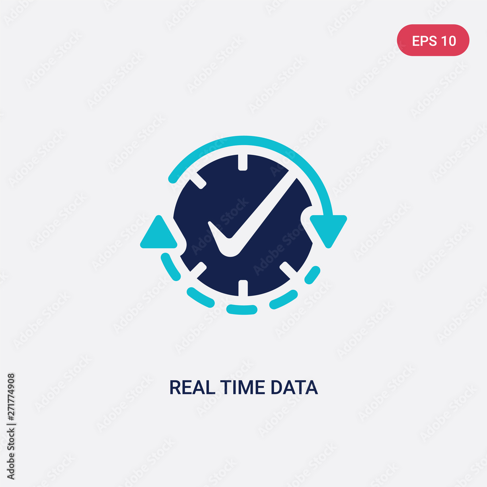 two color real time data vector icon from general concept. isolated ...