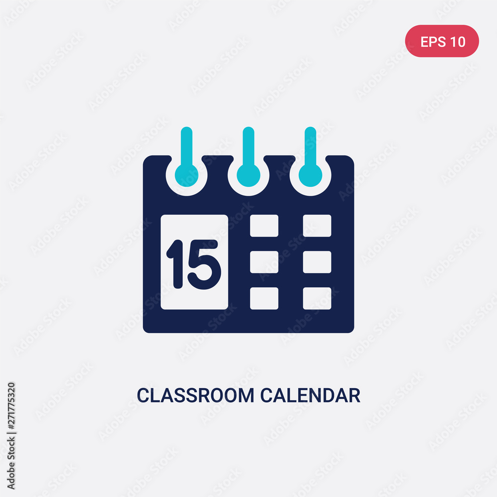 two color classroom calendar vector icon from general concept. isolated ...