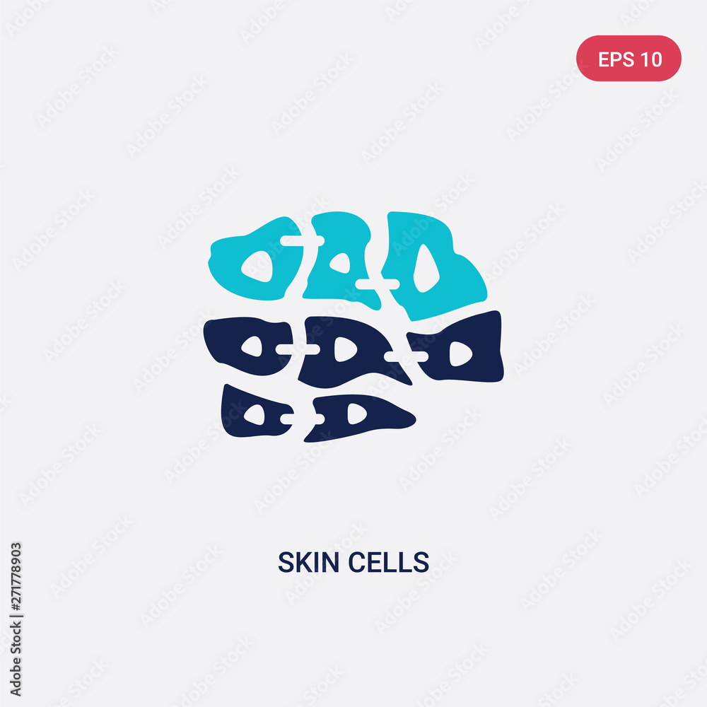 two color skin cells vector icon from human body parts concept ...