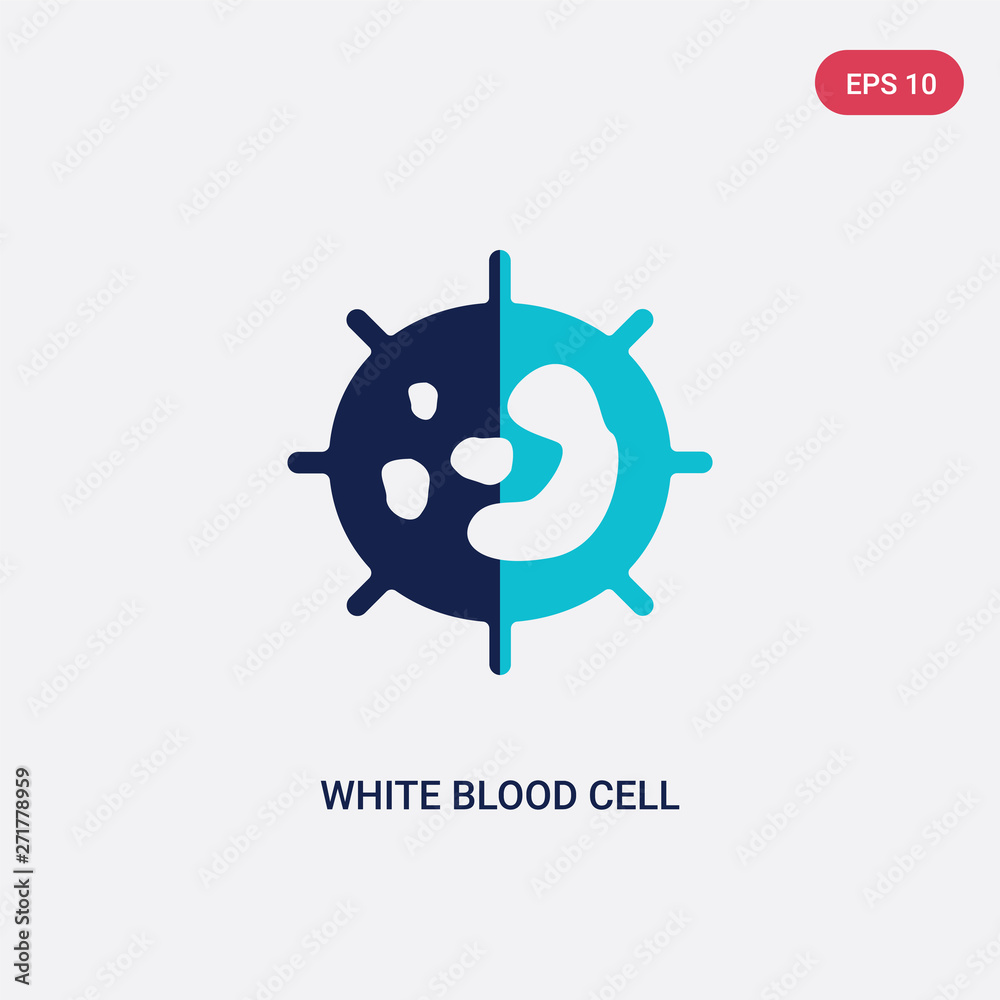 two color white blood cell vector icon from human body parts concept ...