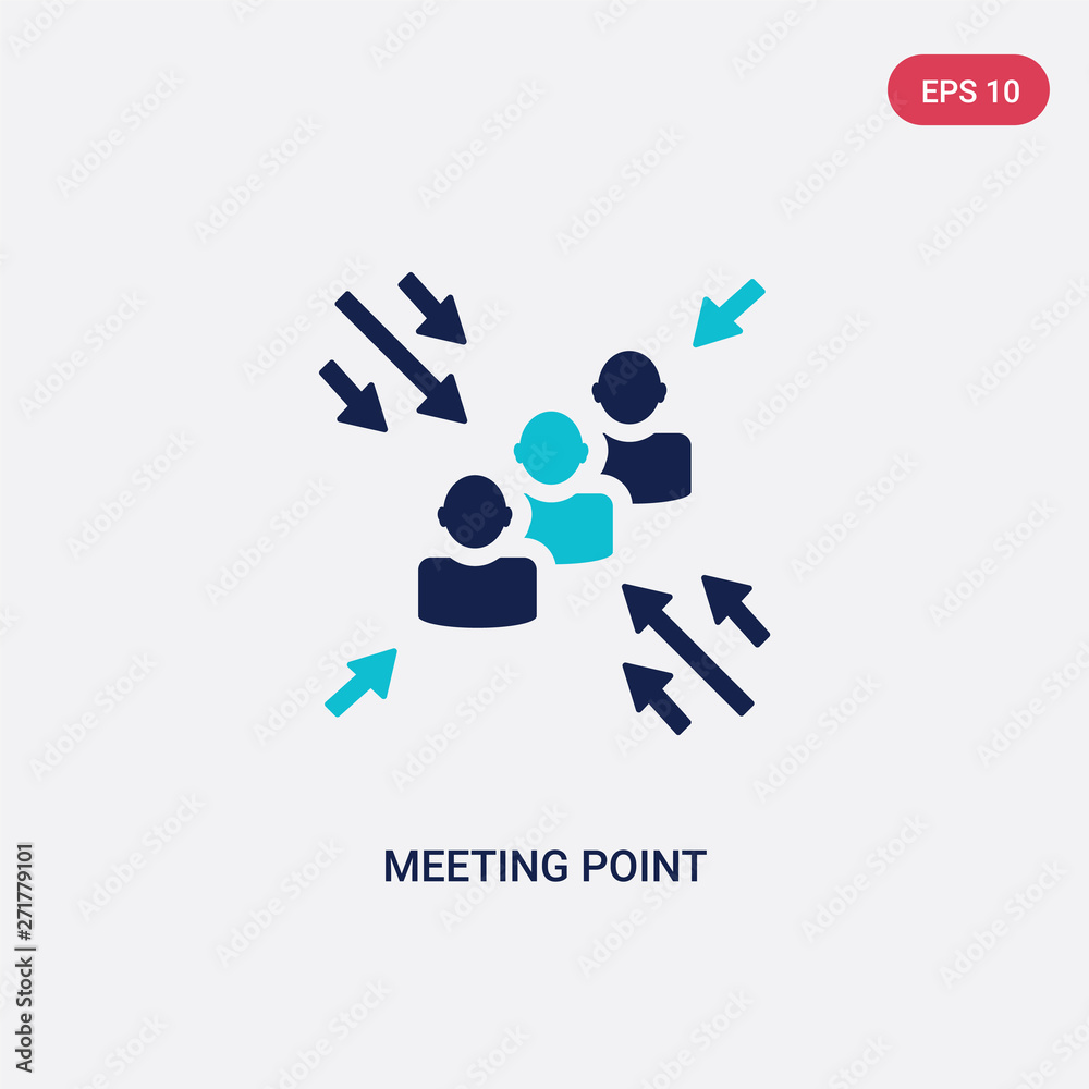 two color meeting point vector icon from human resources concept ...