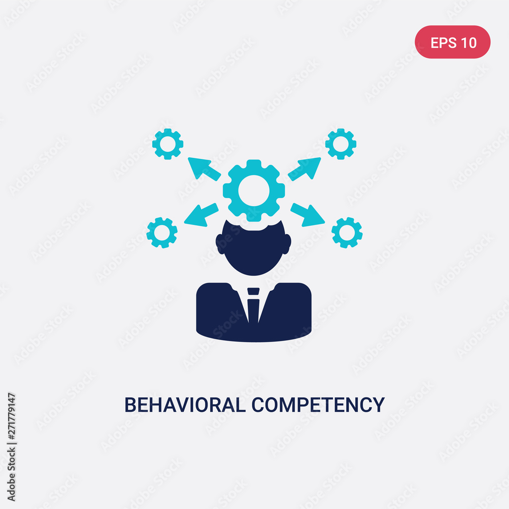 two color behavioral competency vector icon from human resources ...