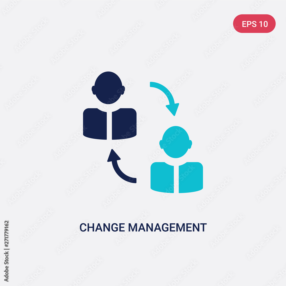 two color change management vector icon from human resources concept ...