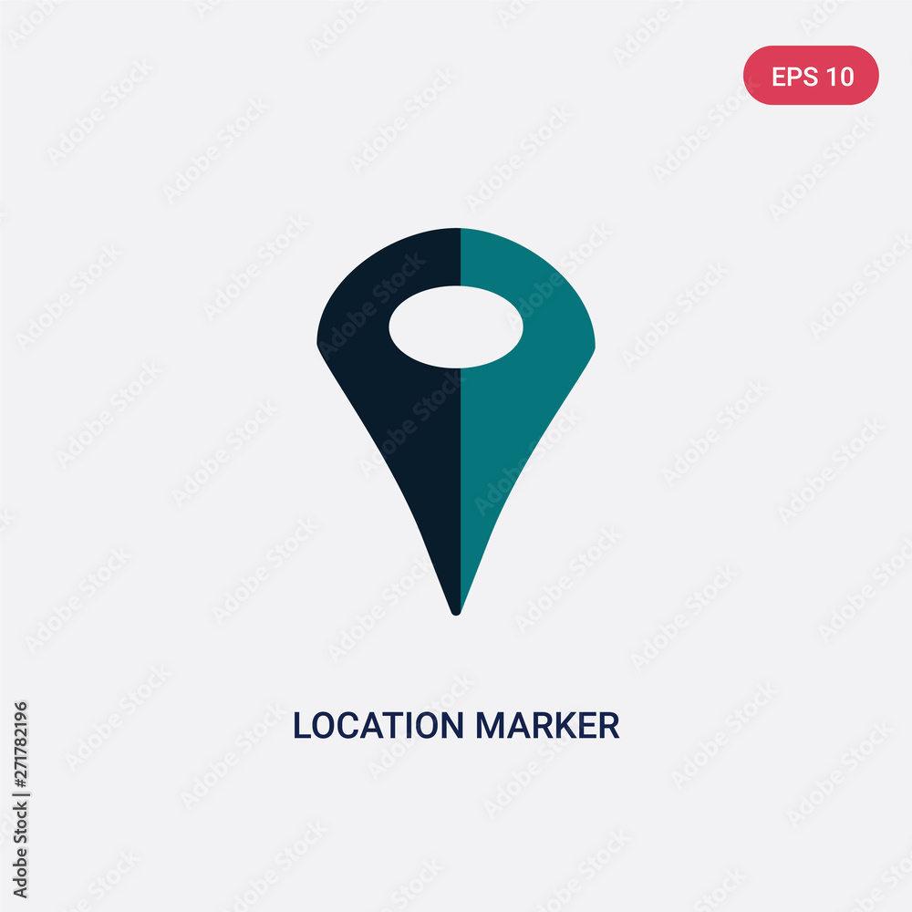 two color location marker vector icon from maps and flags concept ...