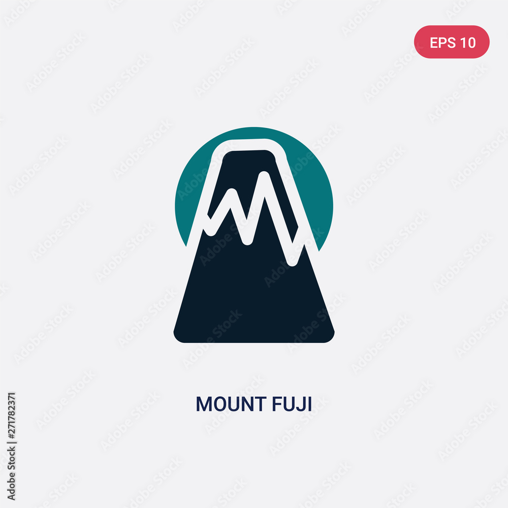 two color mount fuji vector icon from maps and flags concept. isolated ...
