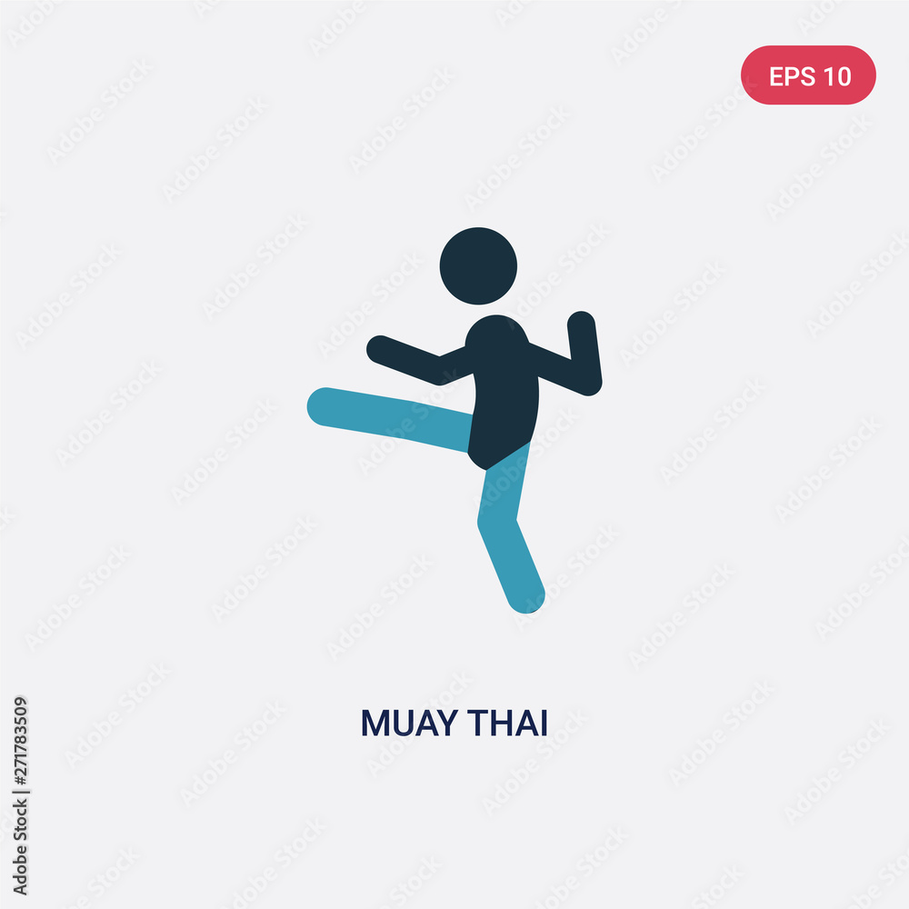 two color muay thai vector icon from miscellaneous concept. isolated ...