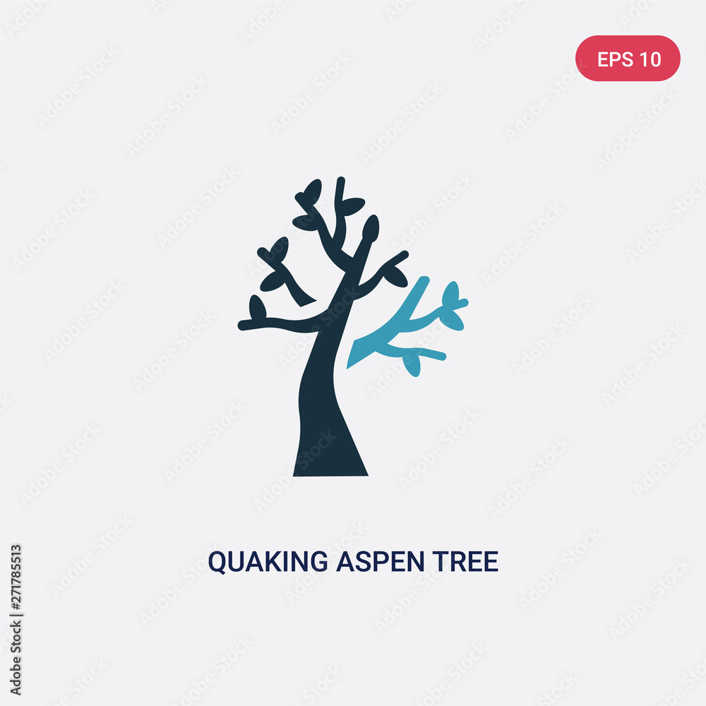 two color quaking aspen tree vector icon from nature concept. isolated ...