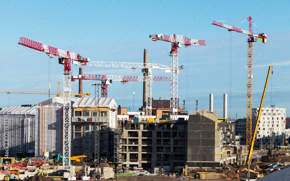 Helsinki, Finland : Construction of new modern residential micro ...