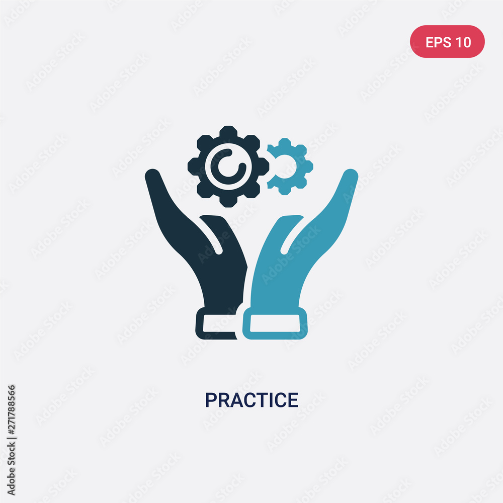 two color practice vector icon from productivity concept. isolated blue ...