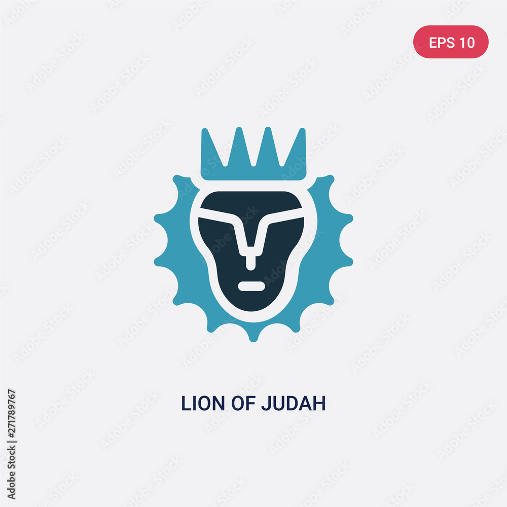 two color lion of judah vector icon from religion concept. isolated ...