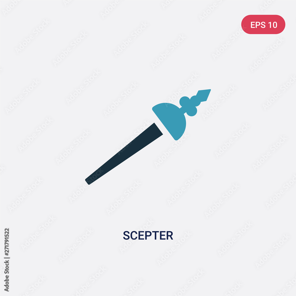 two color scepter vector icon from shapes and symbols concept. isolated ...