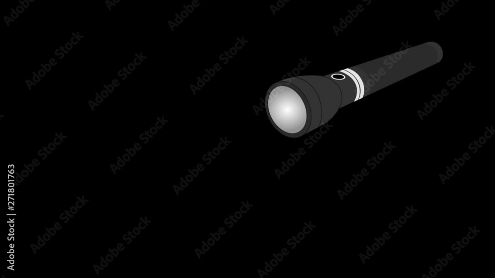 Animation flashlight, turn on and off the light, video with the alpha ...