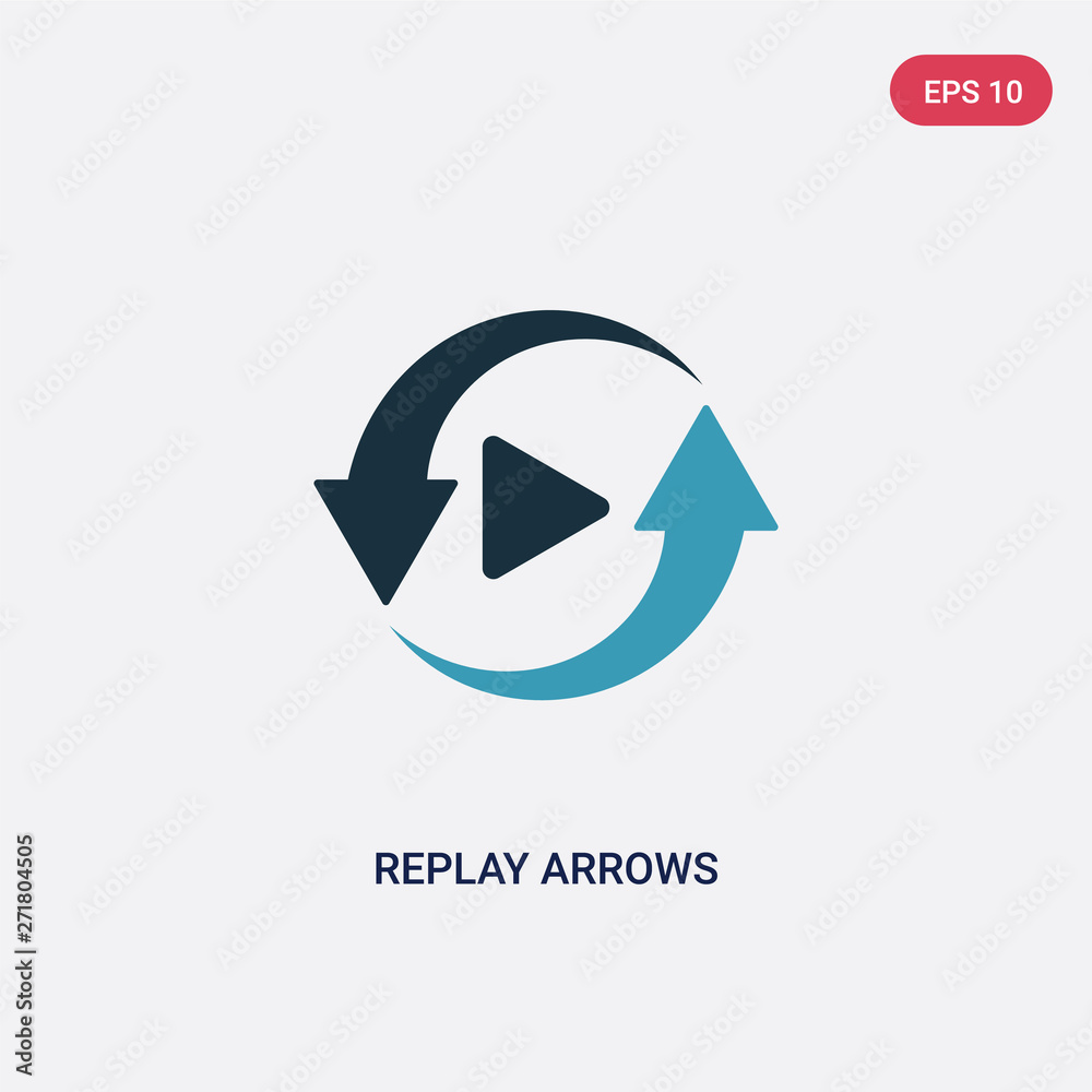 two color replay arrows vector icon from user interface concept ...