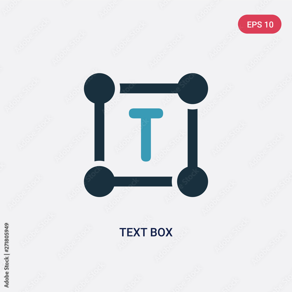 two color text box vector icon from user interface concept. isolated ...