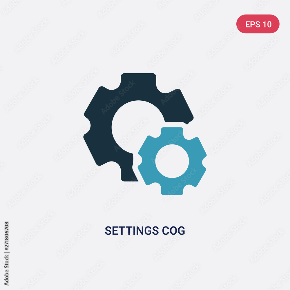 two color settings cog vector icon from user interface concept ...