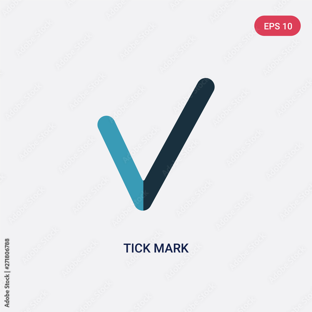 Vecteur Stock two color tick mark vector icon from user interface concept. isolated blue tick ...
