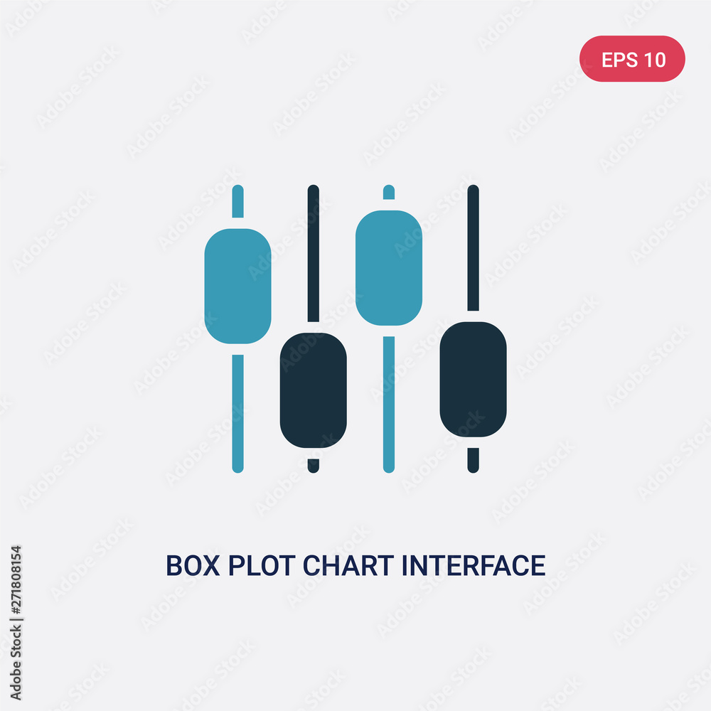 two color box plot chart interface vector icon from user interface ...