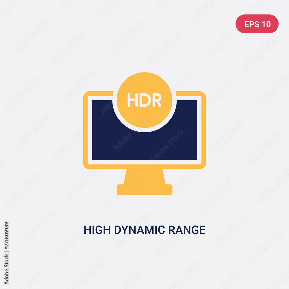 two color high dynamic range imaging vector icon from ultimate glyphicons concept. isolated blue ...