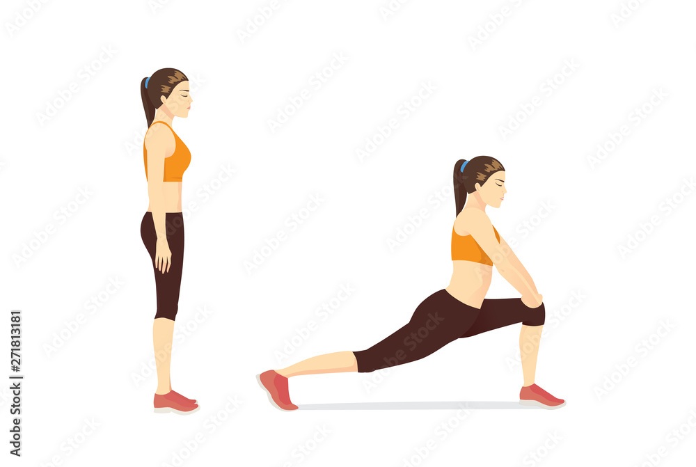 Woman doing Hip Flexor Stretches to Release Tightness and Gain ...
