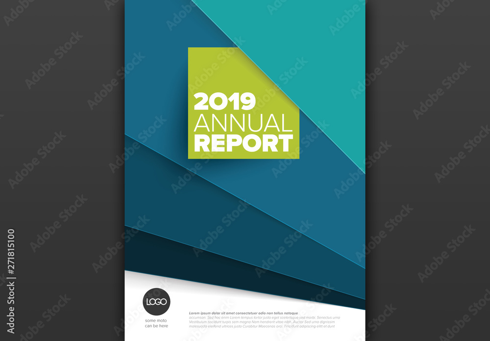 Blue Gradients Annual Report Cover Layout Stock Template | Adobe Stock