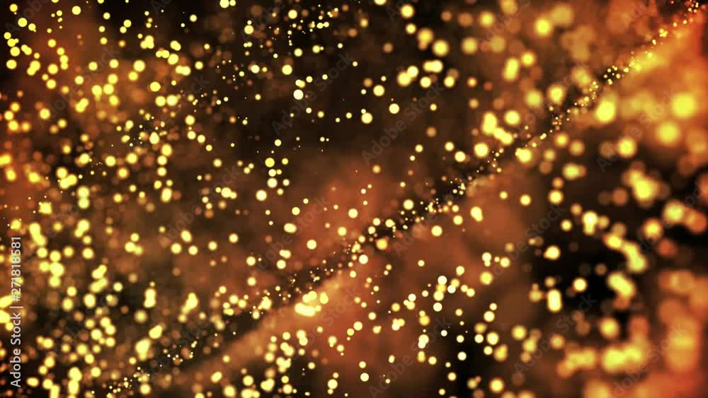 Video „gold particles in liquid float and glisten. Background with ...