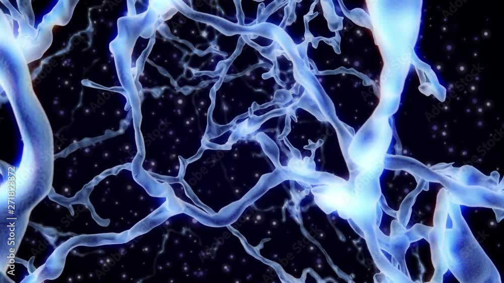 Vídeo do Stock: Real Neuron network synapse inside the human brain ...