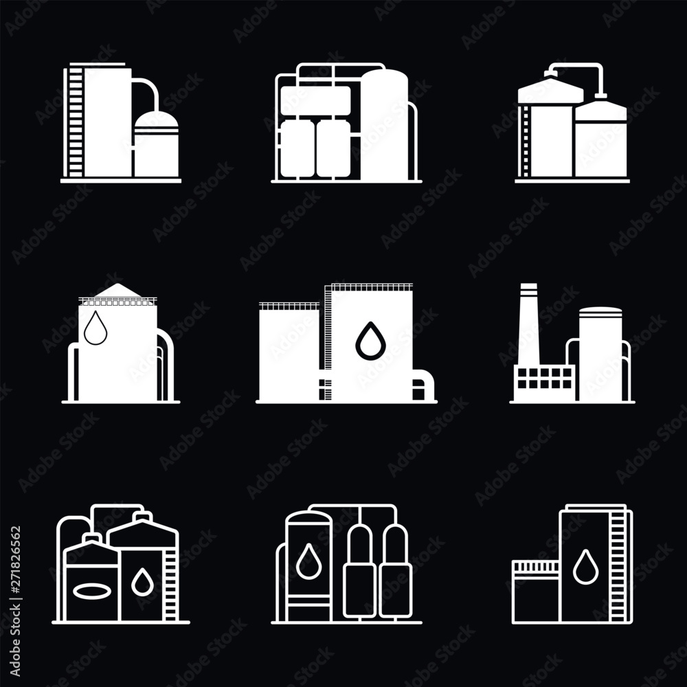 Oil storage tank icon logo, illustration, vector sign symbol for design ...
