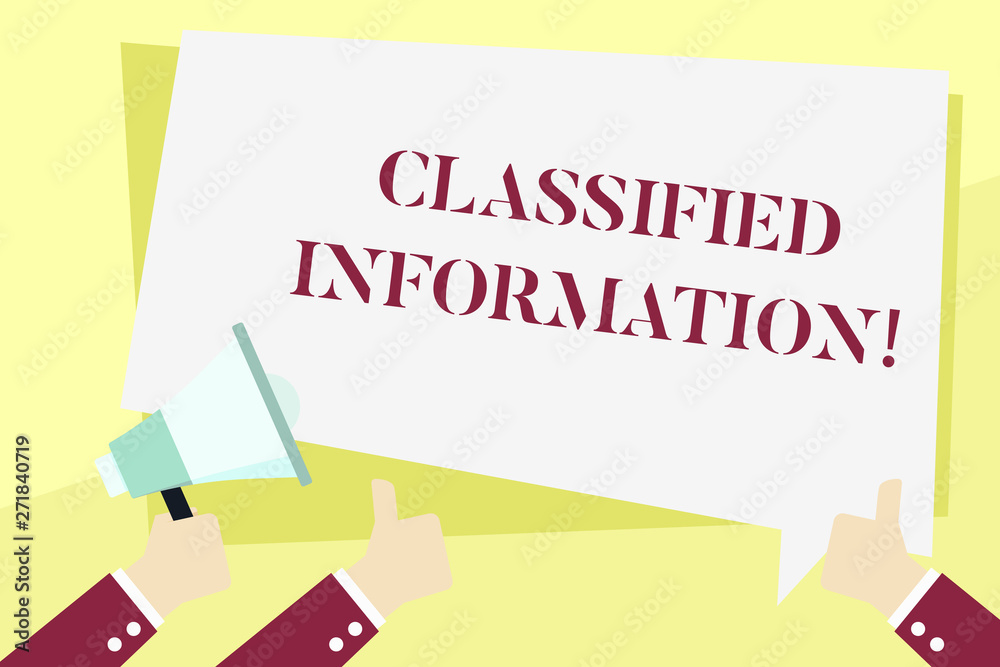 Word writing text Classified Information. Business photo showcasing ...