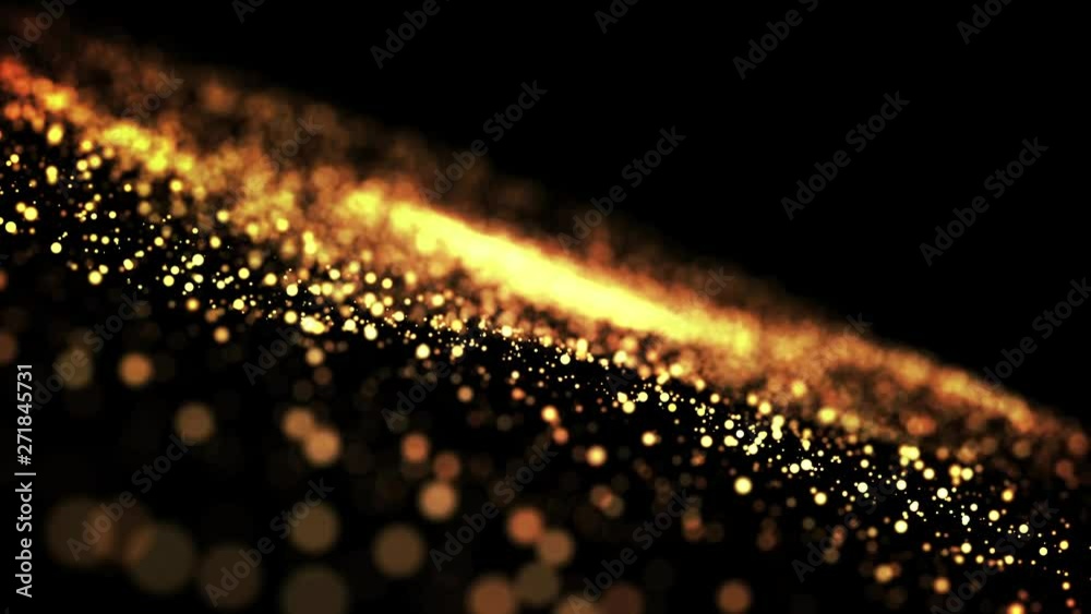 Video „gold particles in liquid float and glisten. Background with ...