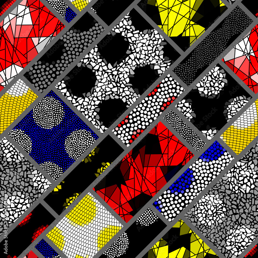 Seamless background pattern. Mosaic art pattern of rectangles of ...