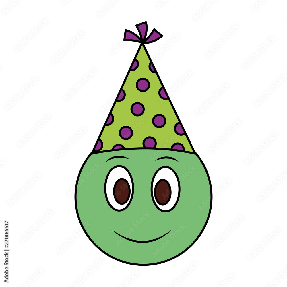 smiley emoji party hat Stock Vector | Adobe Stock