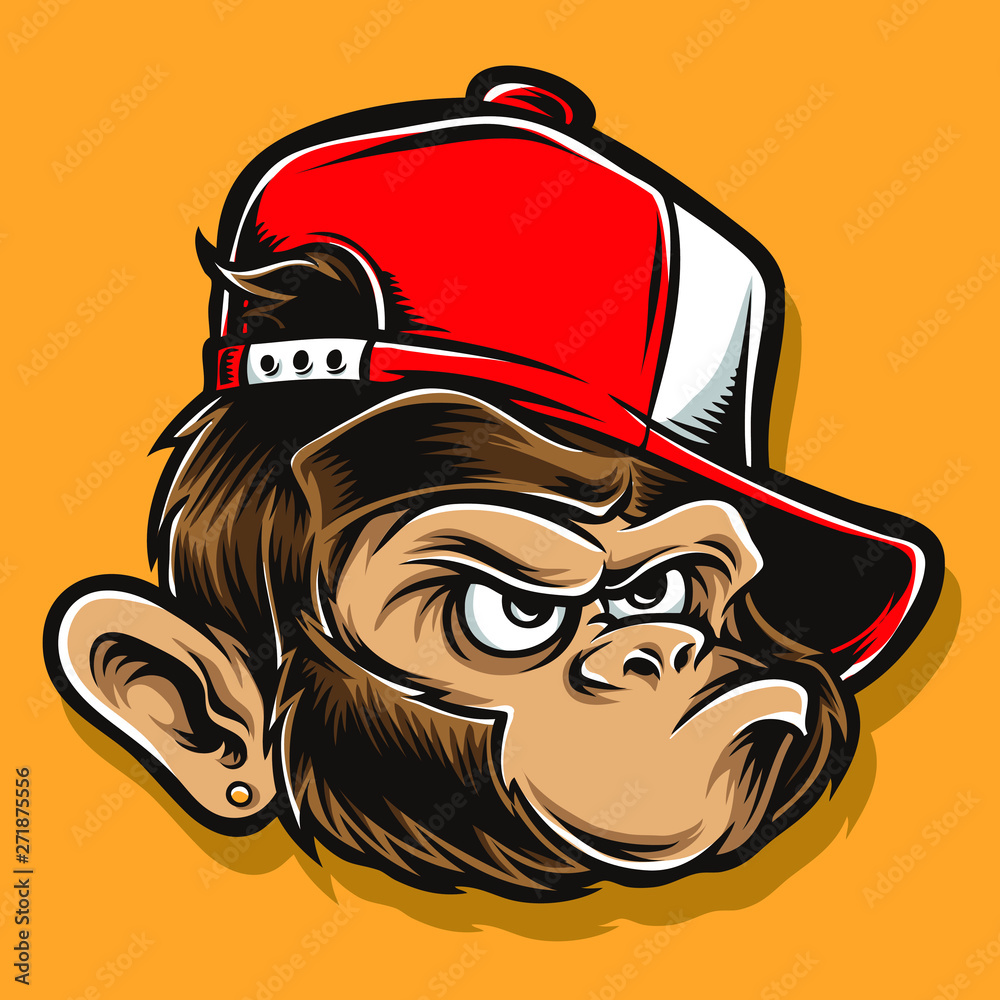 funky ape cartoon Stock Vector | Adobe Stock