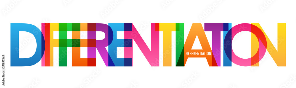 DIFFERENTIATION rainbow vector typography concept banner Stock Vector ...