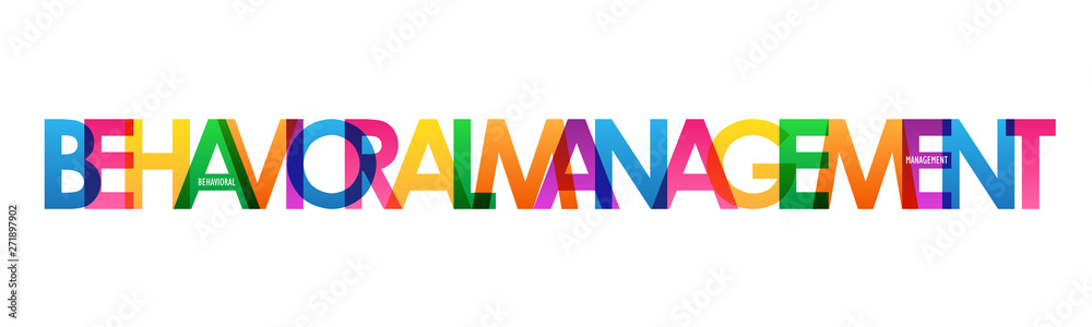 BEHAVIORAL MANAGEMENT rainbow vector typography concept banner Stock ...