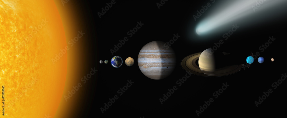 Solar System with comet"Elements of this image furnished by NASA ...