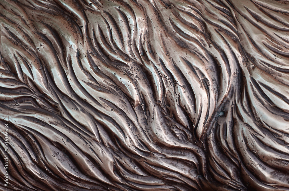 Details and decorative bas-relief ornament from metal of forged ...