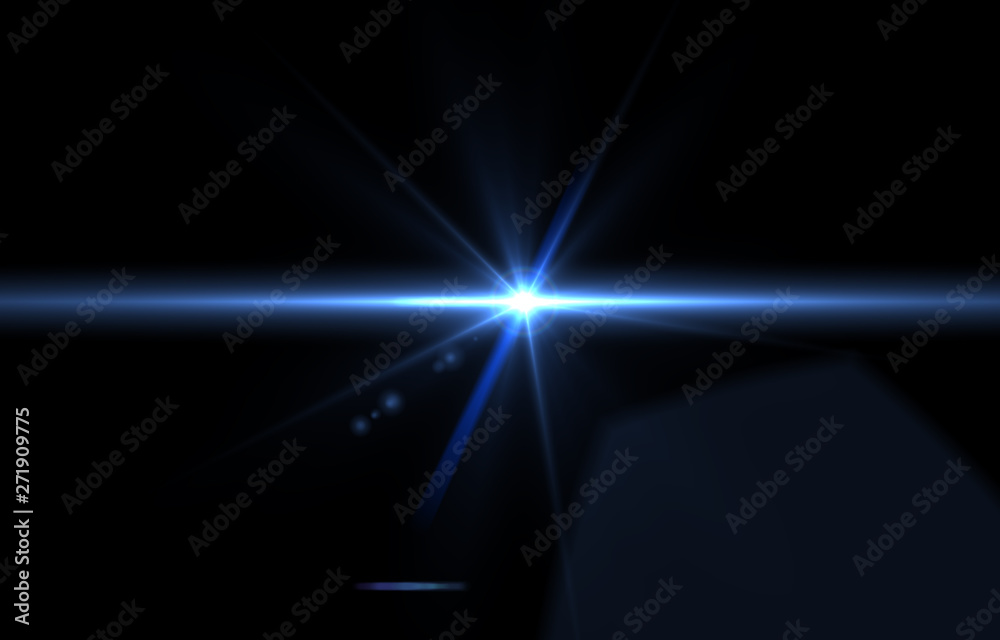 ภาพประกอบสต็อก Lens flare overlay texture. light flare on black ...
