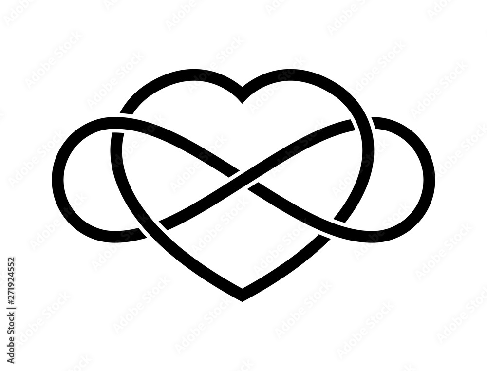 Vector black line symbol of endless love Stock Vector | Adobe Stock