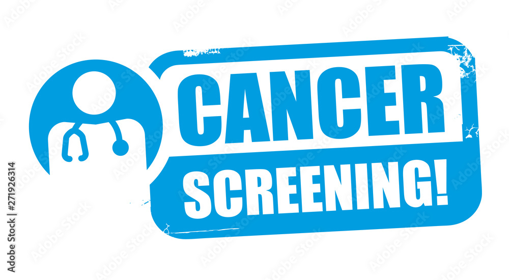 Cancer screening. Blue Stamp - vector illustration Stock Vector | Adobe ...