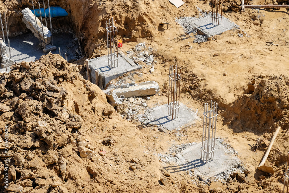 footing and beam at Construction house, ..the first step for structure ...