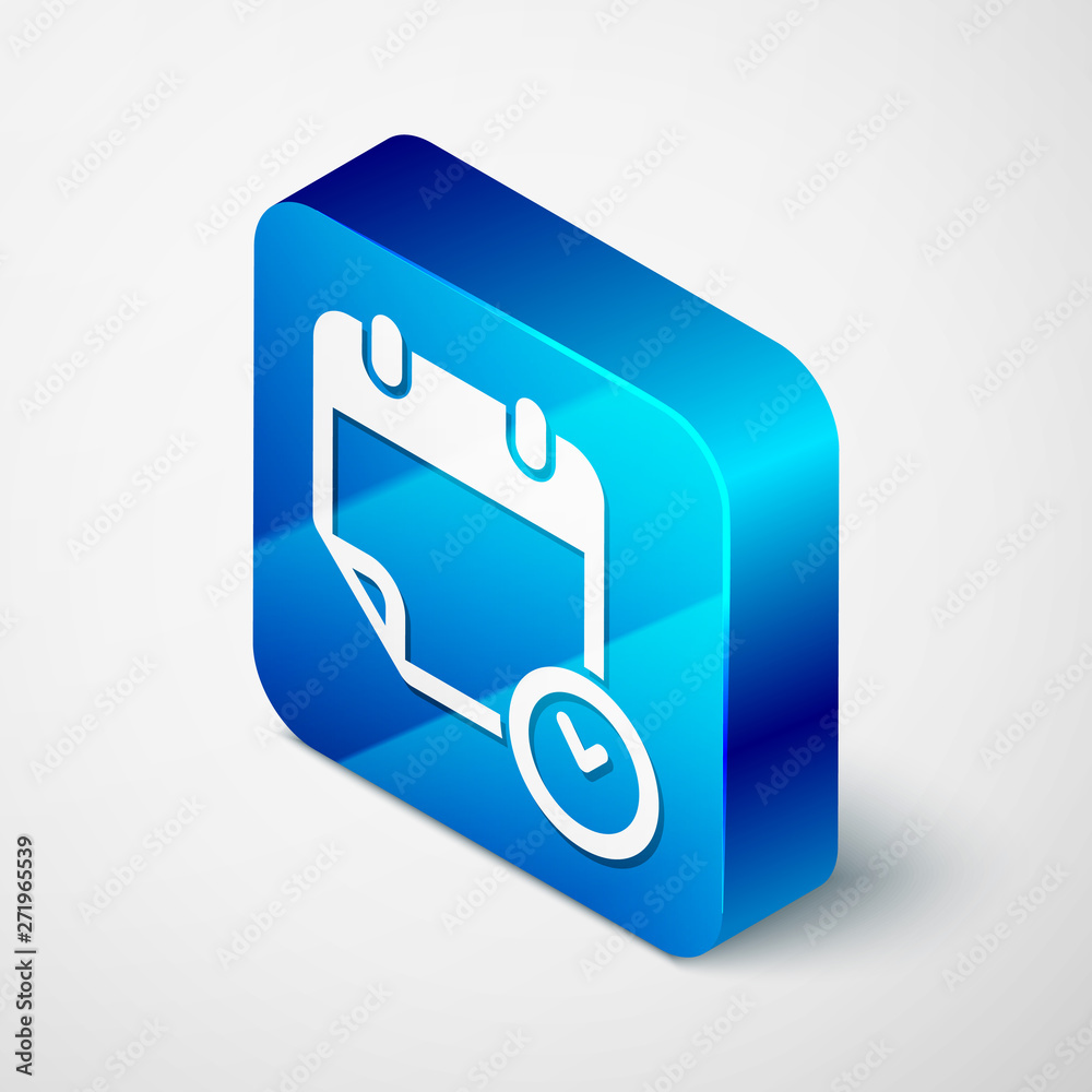 Isometric Calendar and clock icon isolated on white background ...