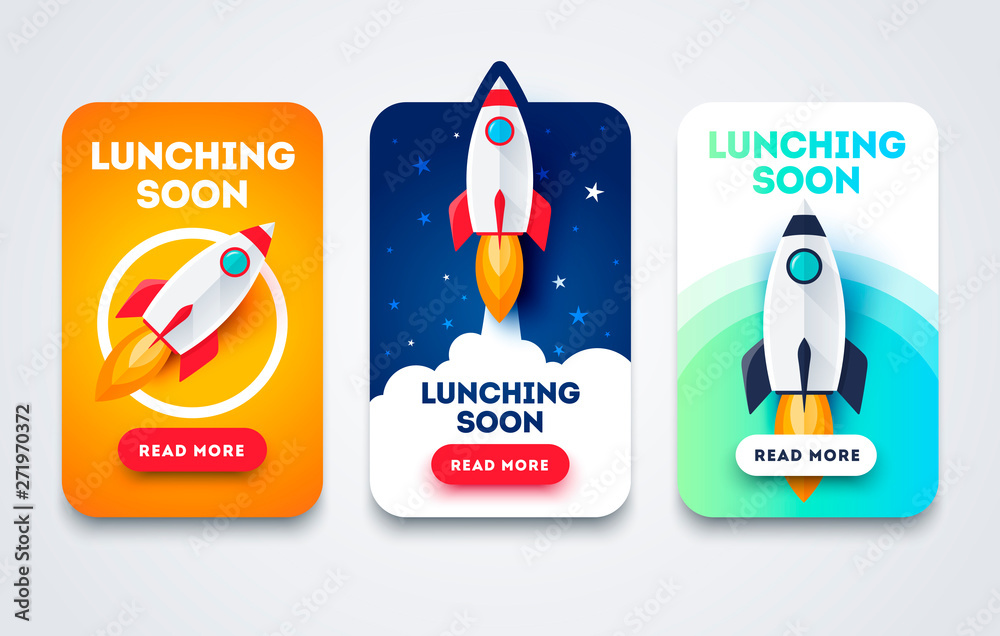 Vector Illustration Launching Soon Page Design App Interface for Smart ...