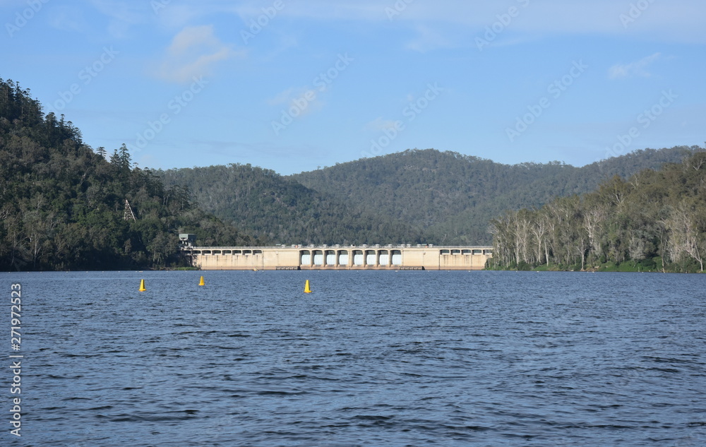 The Somerset Dam is a mass concrete gravity dam with a gated spillway ...