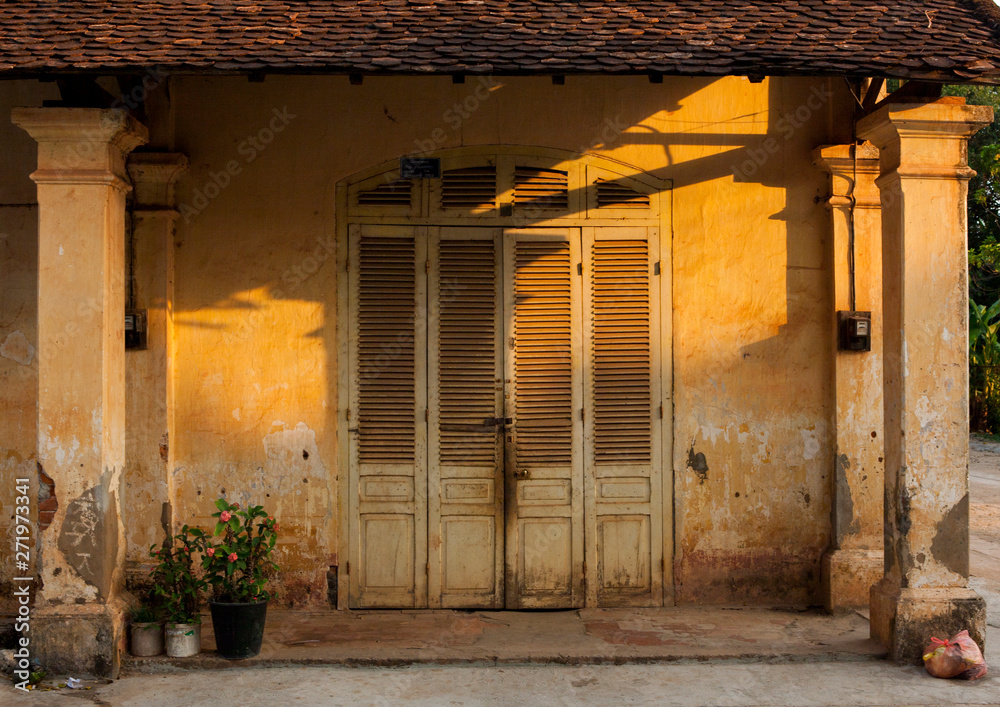 Old french colonial house, Thakhek, Laos Stock Photo | Adobe Stock