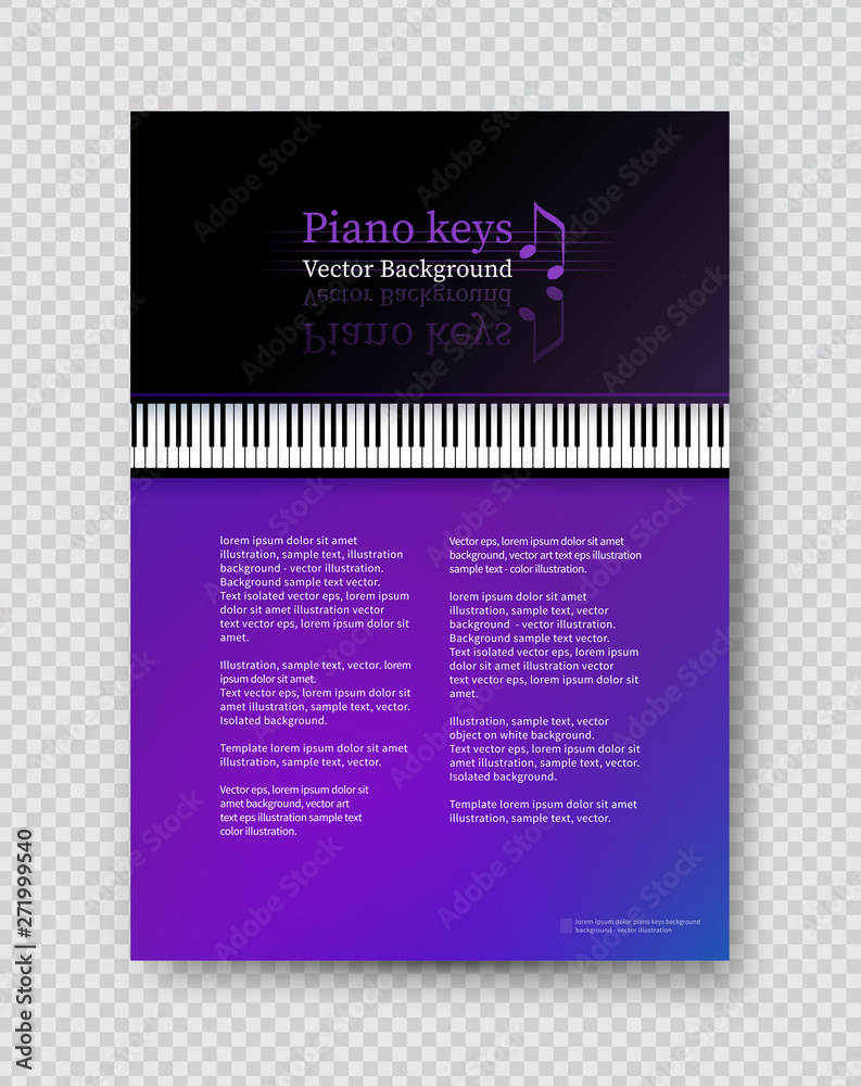 Design template with top view Piano keys Stock Vector | Adobe Stock